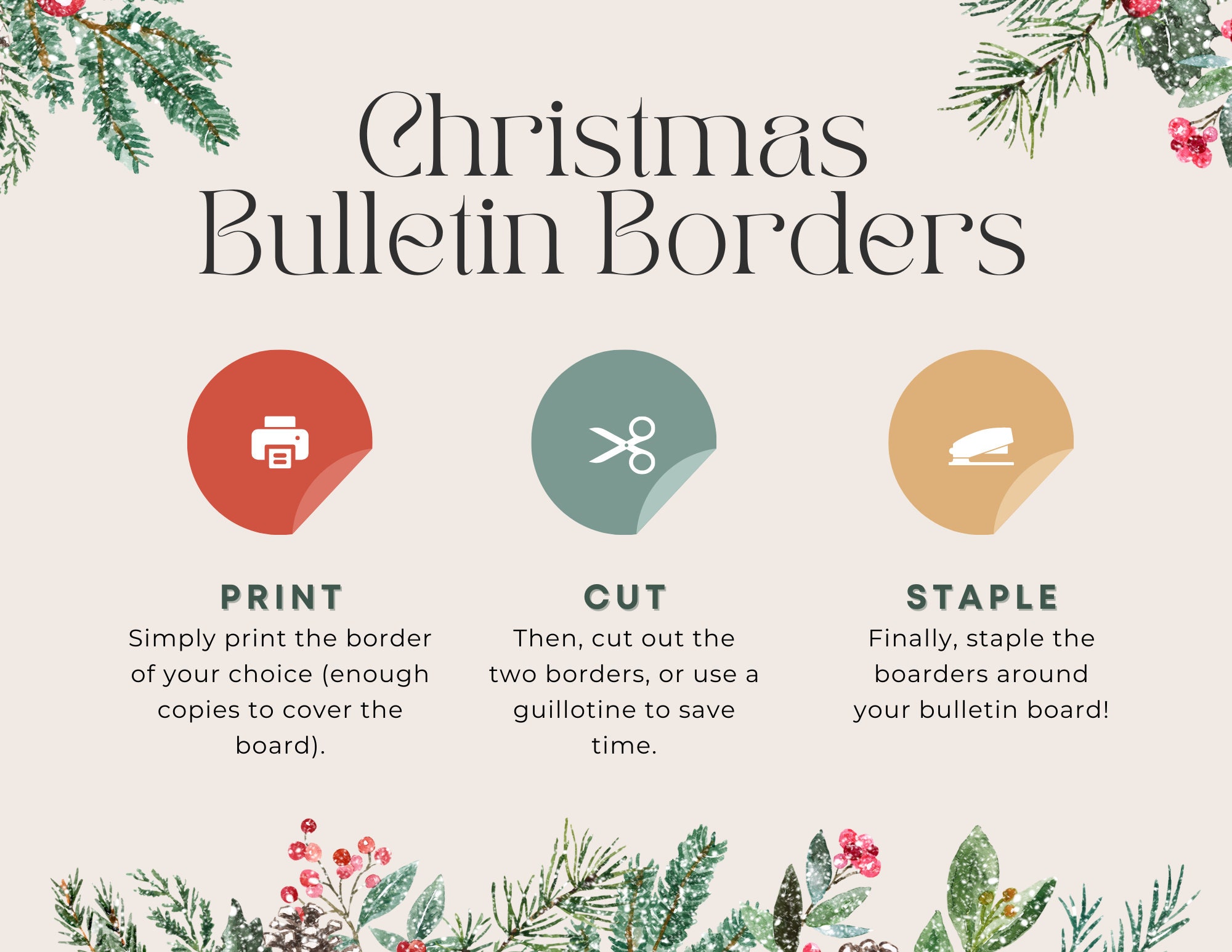 120 Printable Christmas Classroom Bulletin Board Borders - Etsy