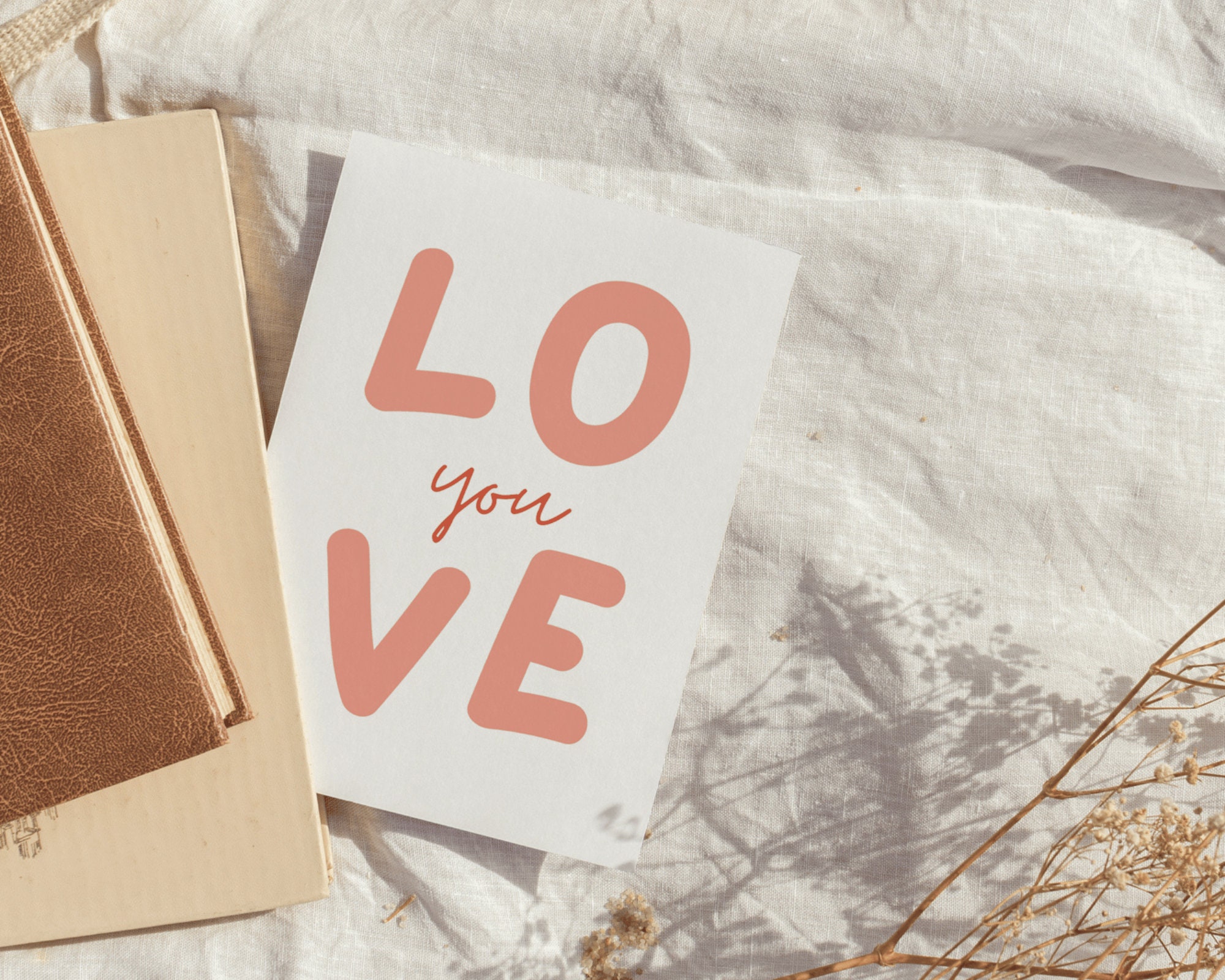 Love You | Sweet and Simple Valentine's Card | Digital Download ...