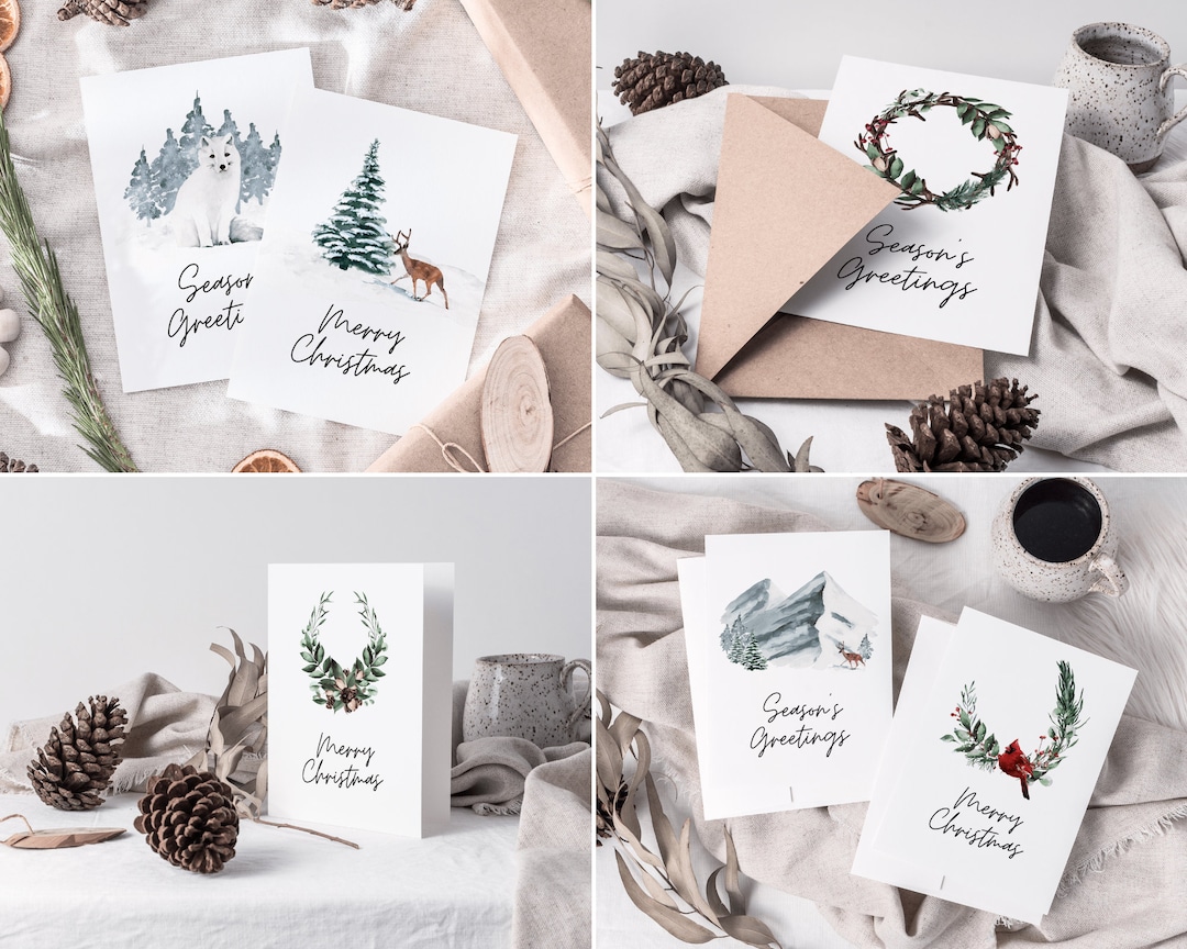 10 Pack of Christmas Cards Digital Download Printable - Etsy