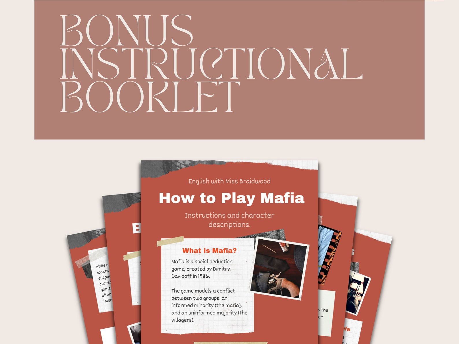 32x Printable Mafia Game Character Cards - Etsy