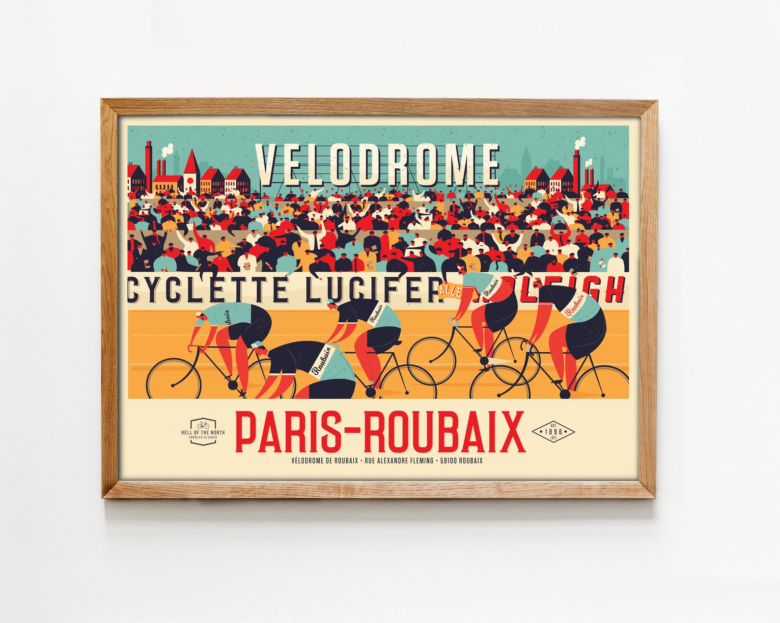 Cycling Print Paris Roubaix Cycling Poster - Etsy