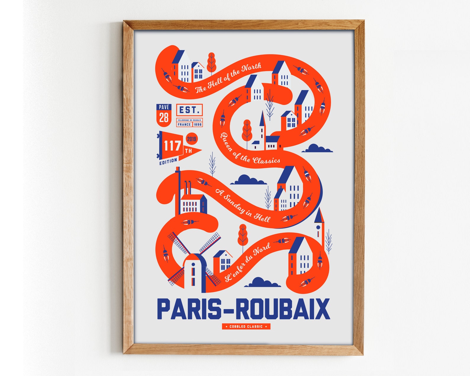 Cycling Print, Paris-roubaix Cycling Poster - Etsy