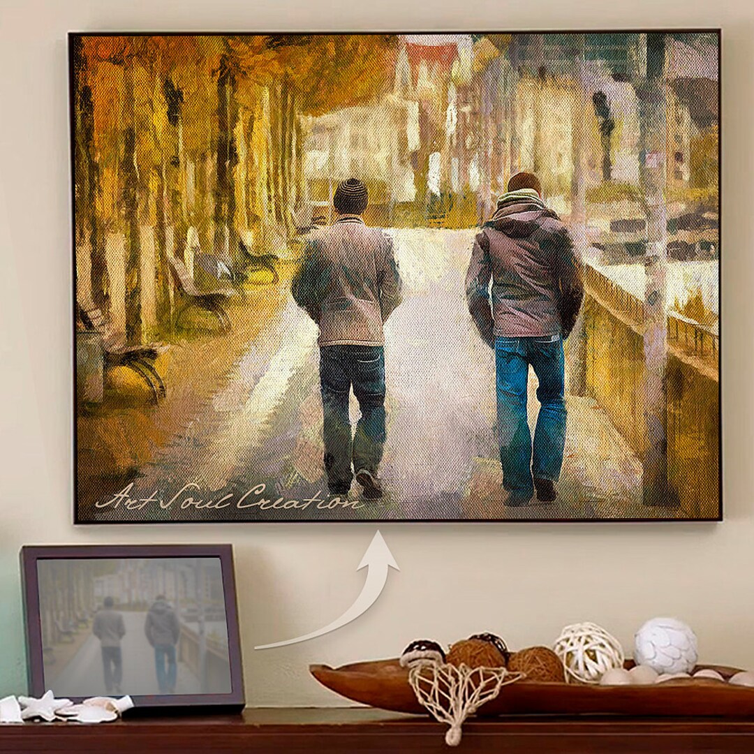 Custom Art Portrait from Photo. Perfect Gift for Gay Partner, Gay ...