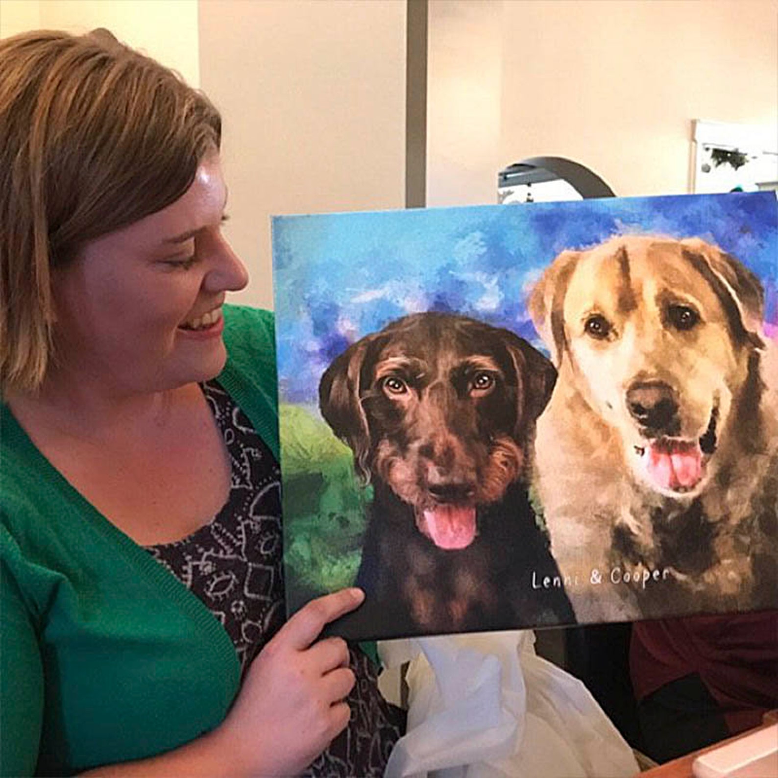 Custom Dog Portrait From Picture, Commission Cat Painting, Personalized ...