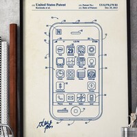 Cellular Phone Patent Print, Cell Phone Wall Art Poster - Etsy