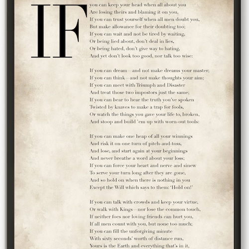Rudyard Kipling Poem Tommy Poster Original Art Print Photo - Etsy Singapore