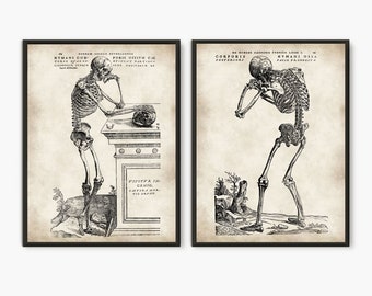 Skeleton poster | Etsy