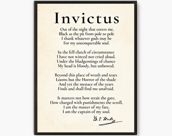 Invictus Poem | Etsy