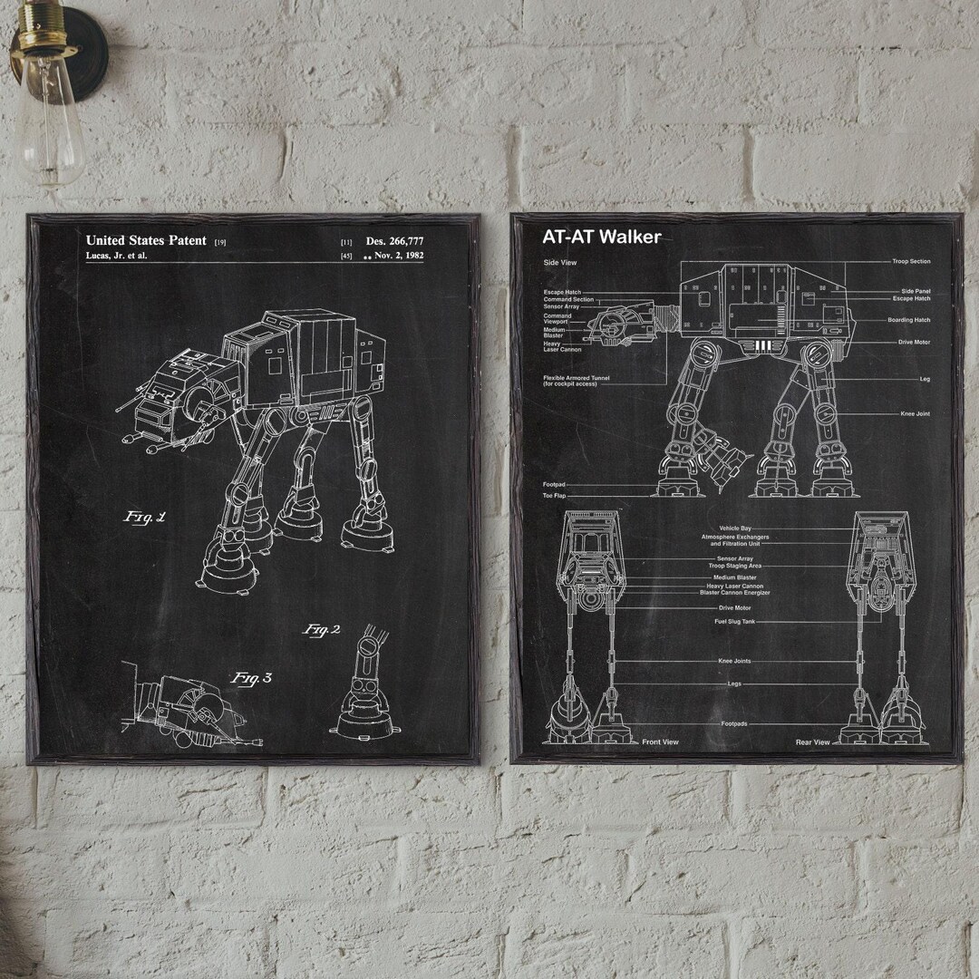 AT-AT Walker Blueprint Poster: Star Wars Wall Art - Etsy