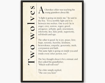 Cherokee Legend Two Wolves Quote used in Tomorrowland two Wolves Are ...