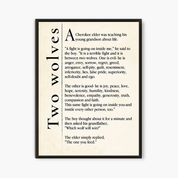 The Two Wolves Art - Etsy