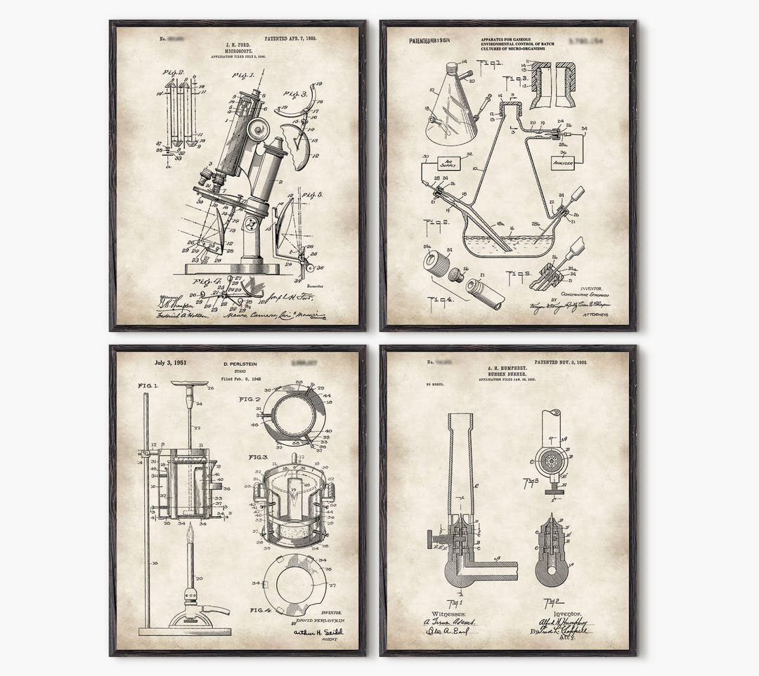 Science Poster, Set of 4 Prints, Science Art, Science Teacher Gift ...