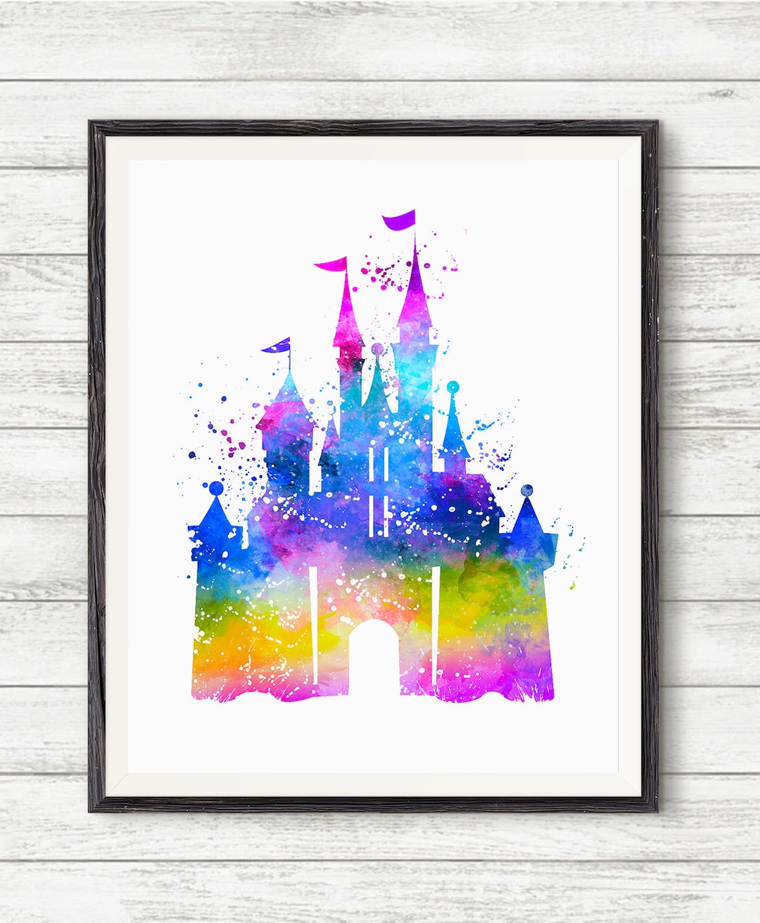 Disney Castle Watercolor, Disney Castle Print, Disney Gift, Disney Art ...