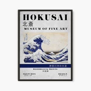 Hokusai the Great Wave Exhibition Poster, Hokusai Japanese Museum Art ...