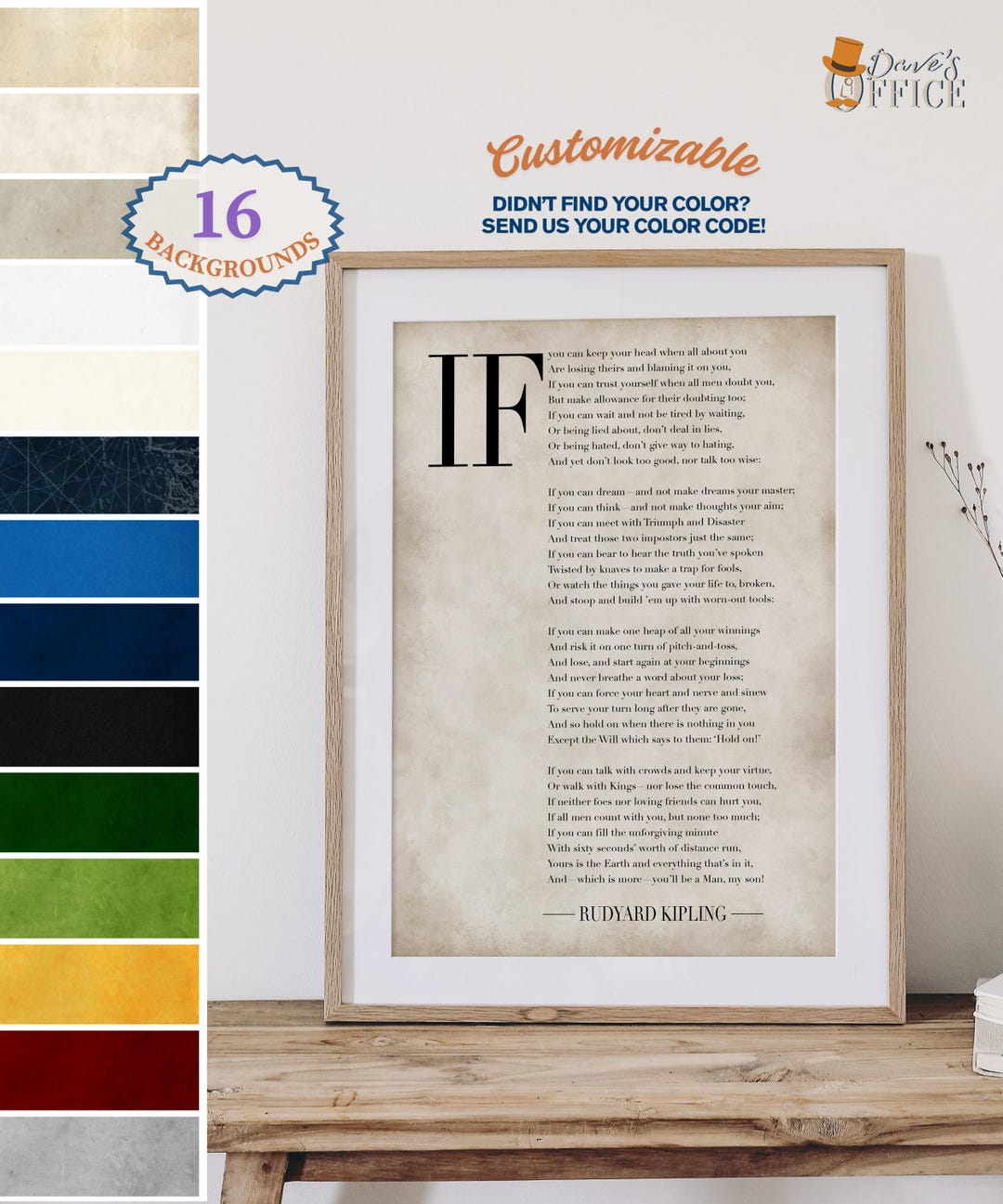 Rudyard Kipling 'if' Poem Print: Motivational Student Dorm Decor - Etsy