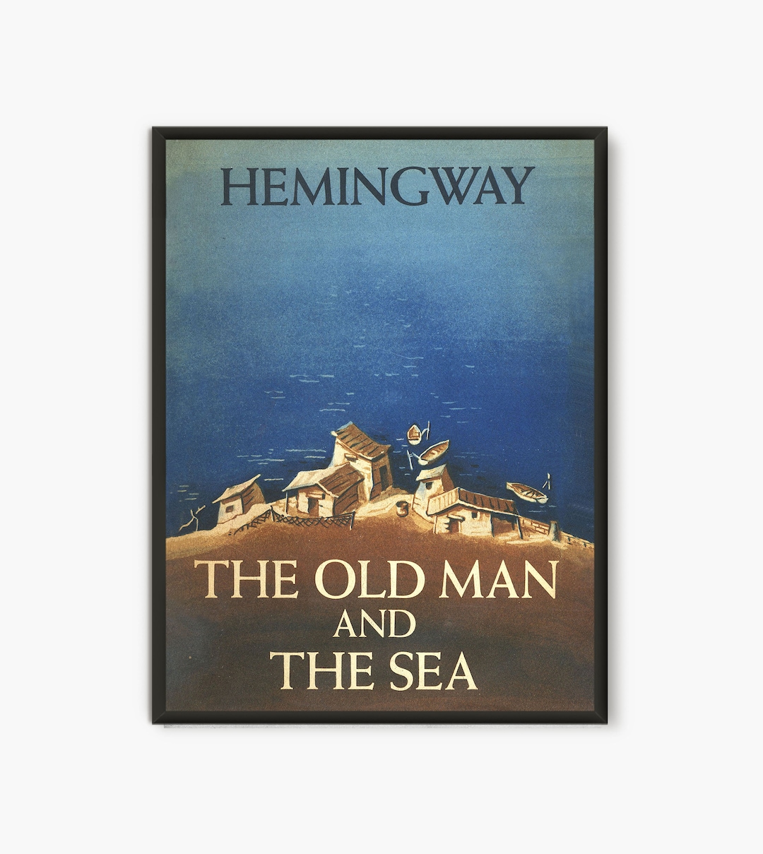 The Old Man and the Sea First Edition Book Cover Print, Ernest ...