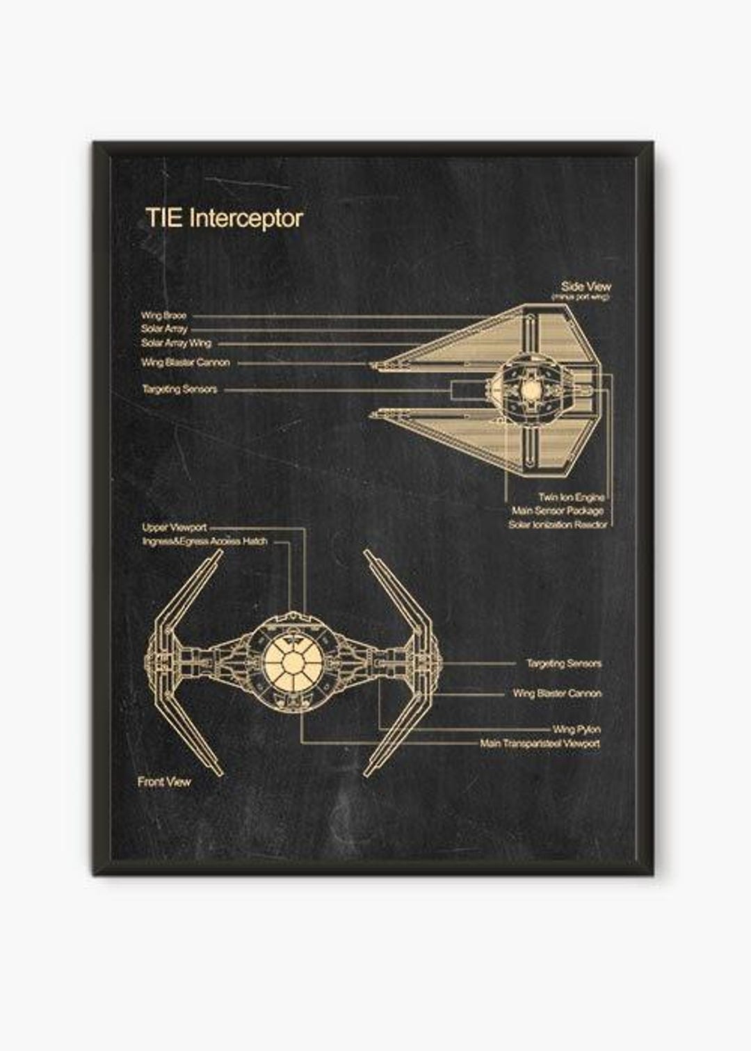 TIE Interceptor,blueprint,patent Star Wars, Patent Poster, Tie ...