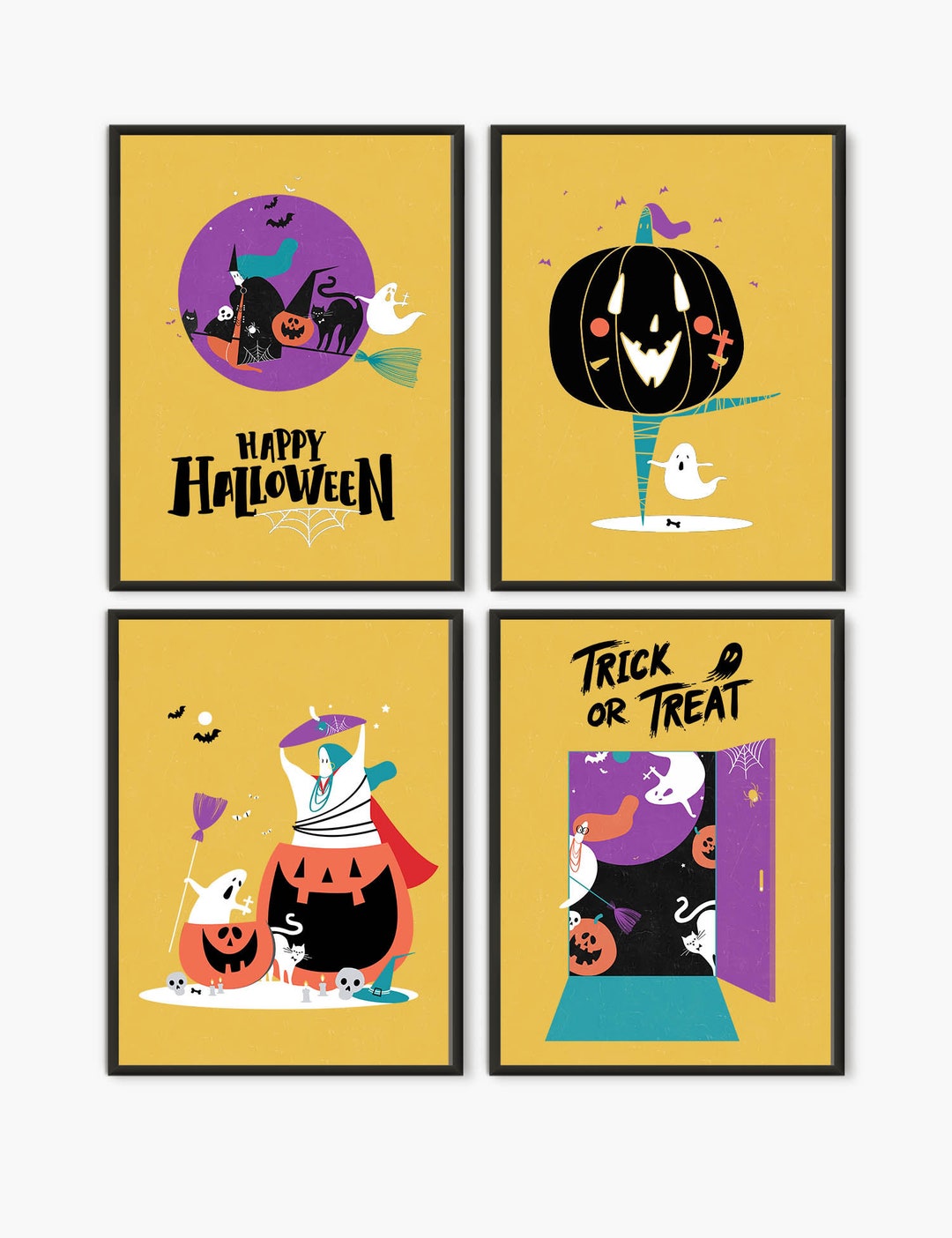 Halloween Party Poster for Kids Halloween Pumpkins Kids Room - Etsy