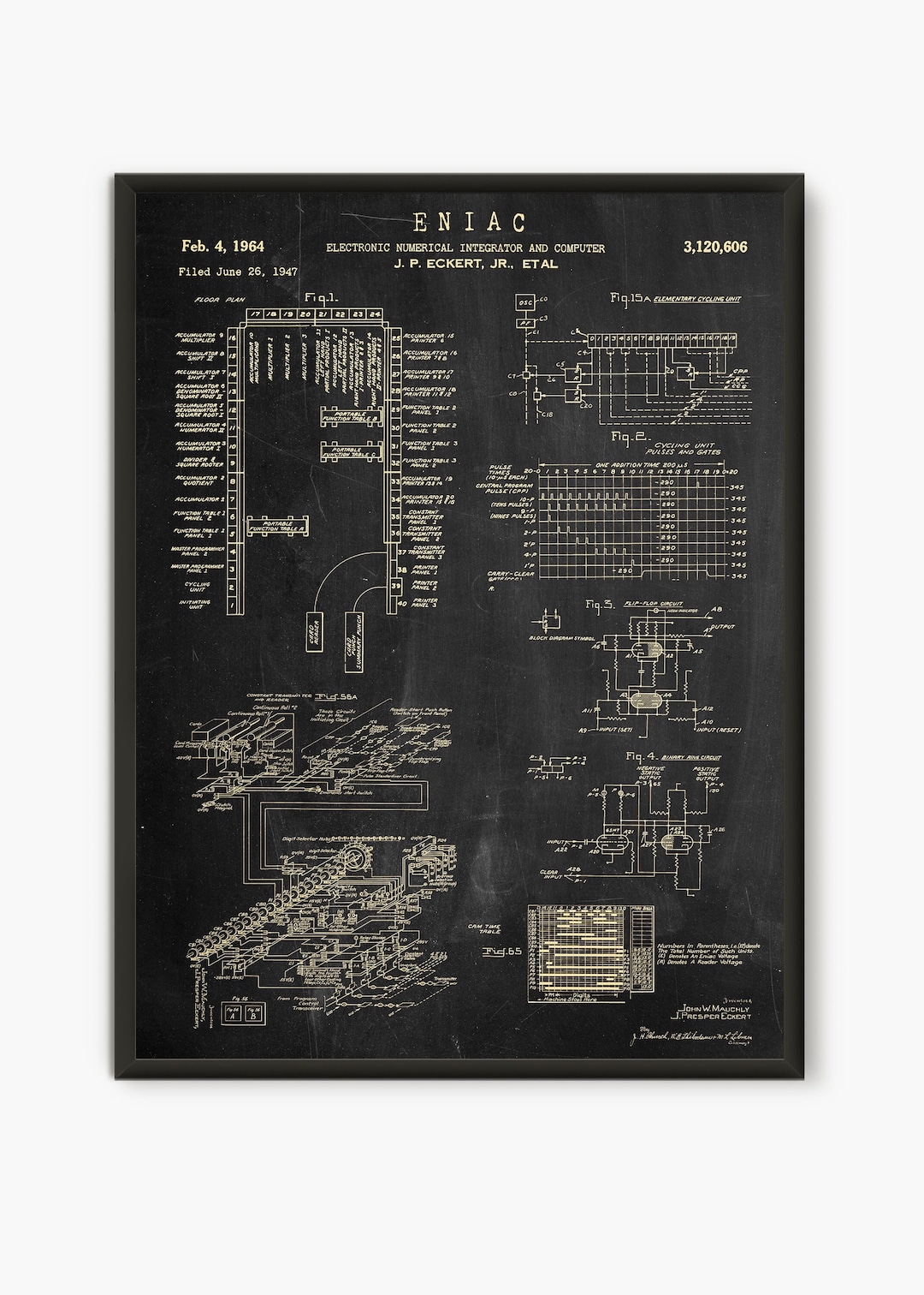 ENIAC First Computer Poster Blueprint Patent Prints - Etsy