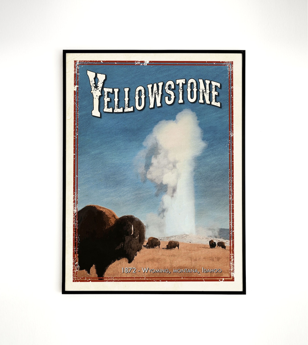 Yellowstone Poster, National Park - Etsy
