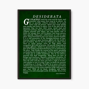 Desiderata Print, Desiderata Poem, Desiderata Poster, Poetry Wall Art ...