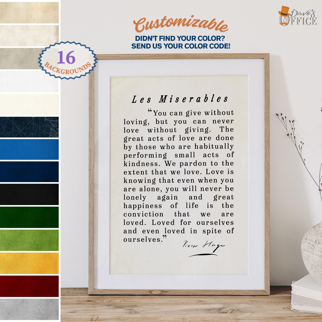 Les Miserables Quote,custom Quote Print - Etsy