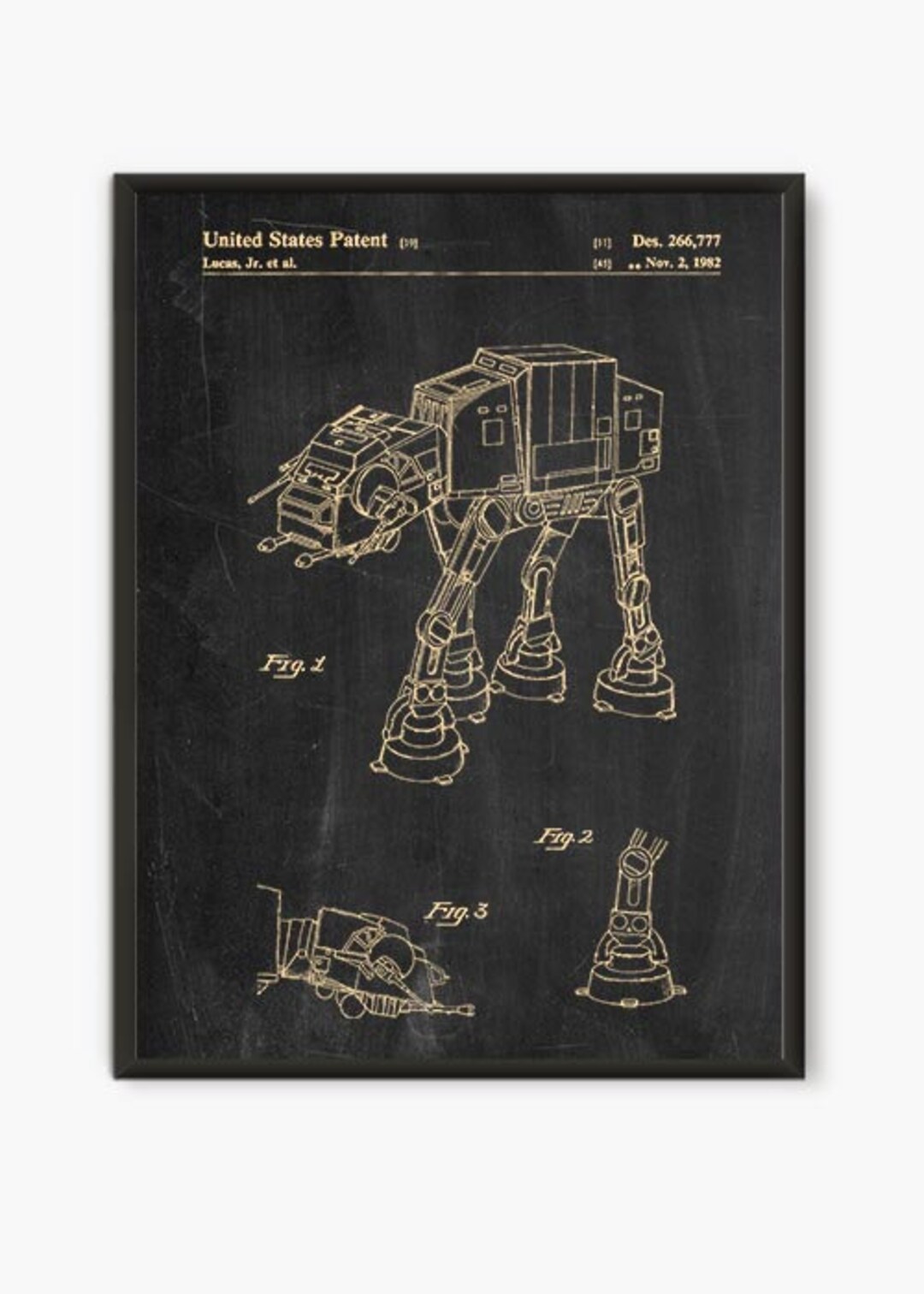 AT-AT Walker,blueprint,patent Star Wars, Patent Poster, At-at Print ...