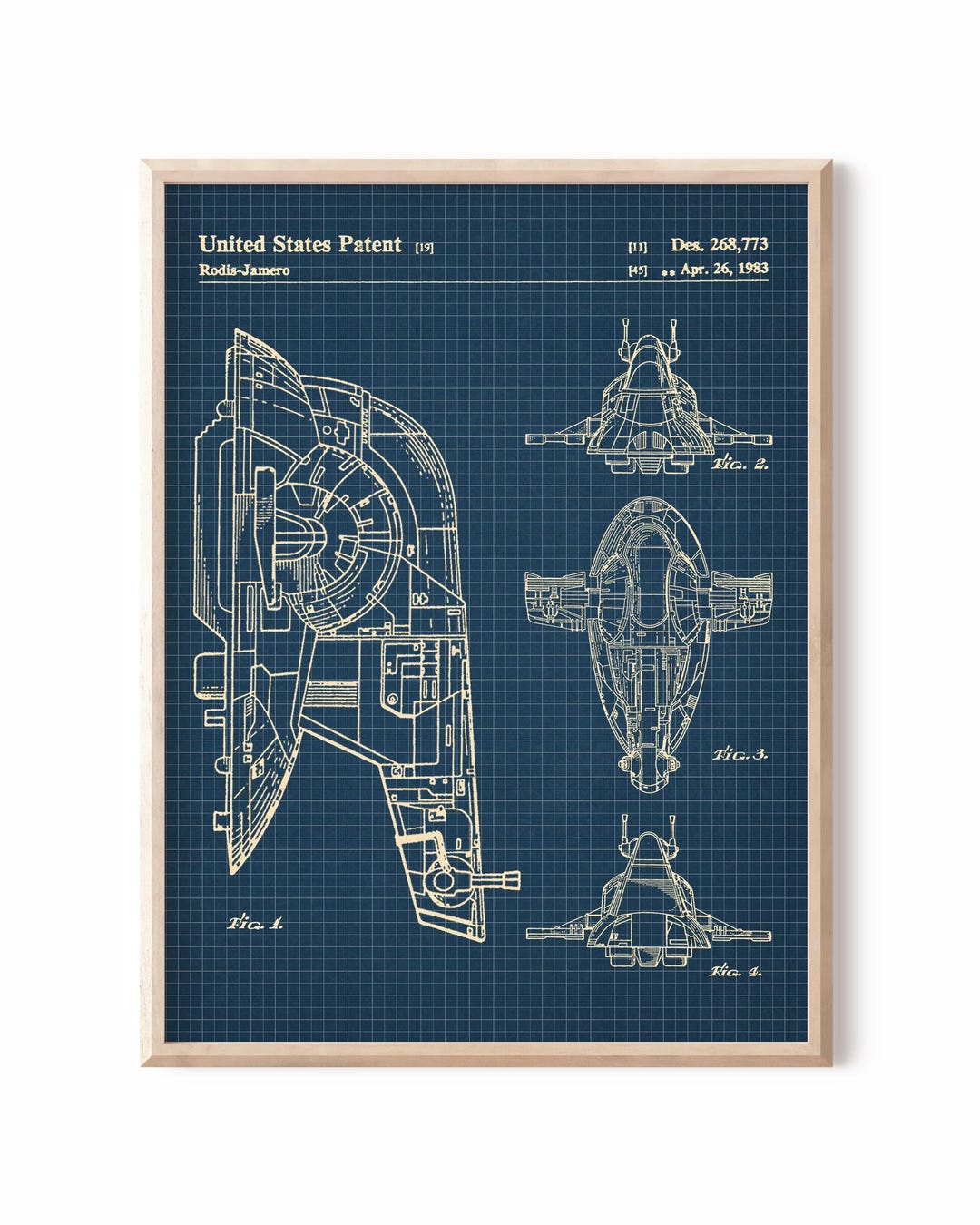 Slave 1, Blueprint,patent Star Wars, Patent Poster,slave 1 Print,star ...