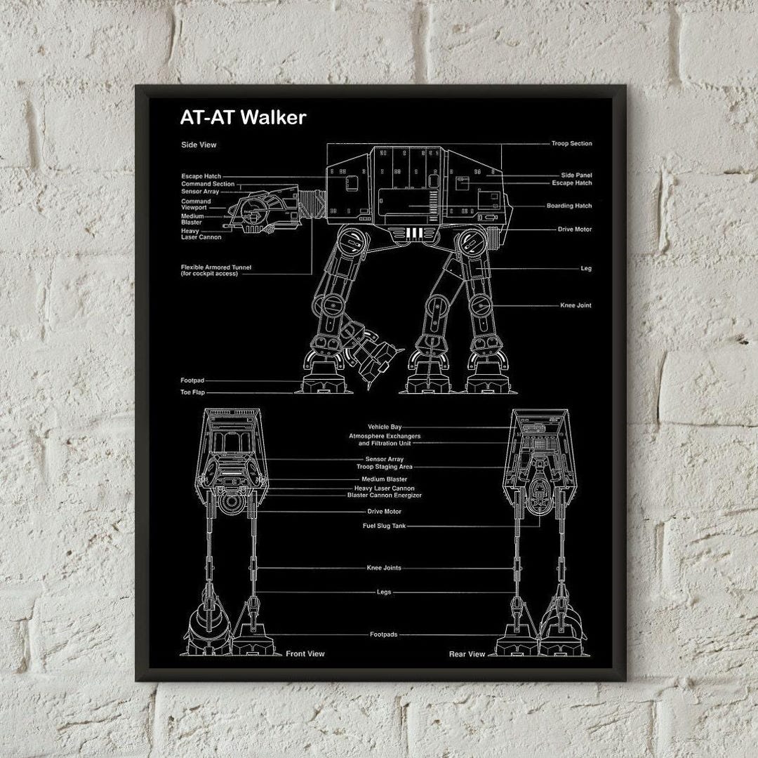 Star Wars Art at at Walker, AT-AT Vintage Art, at at Blueprint, at at ...