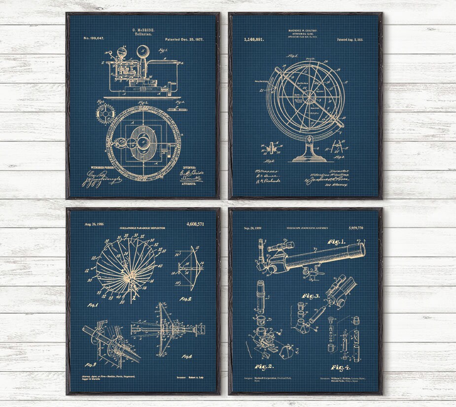 Astronomy art Astronomy Gifts Vintage Telescope Space Wall | Etsy