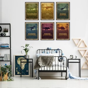 Dinosaurs Poster Set of 6 Educational Prints Dinosaur Gifts for ...