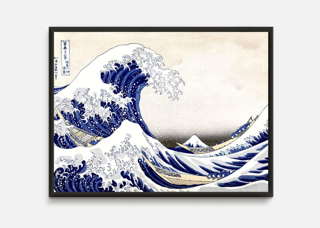 Japanese Woodblock Print: the Great Wave by Hokusai the Great Wave off ...