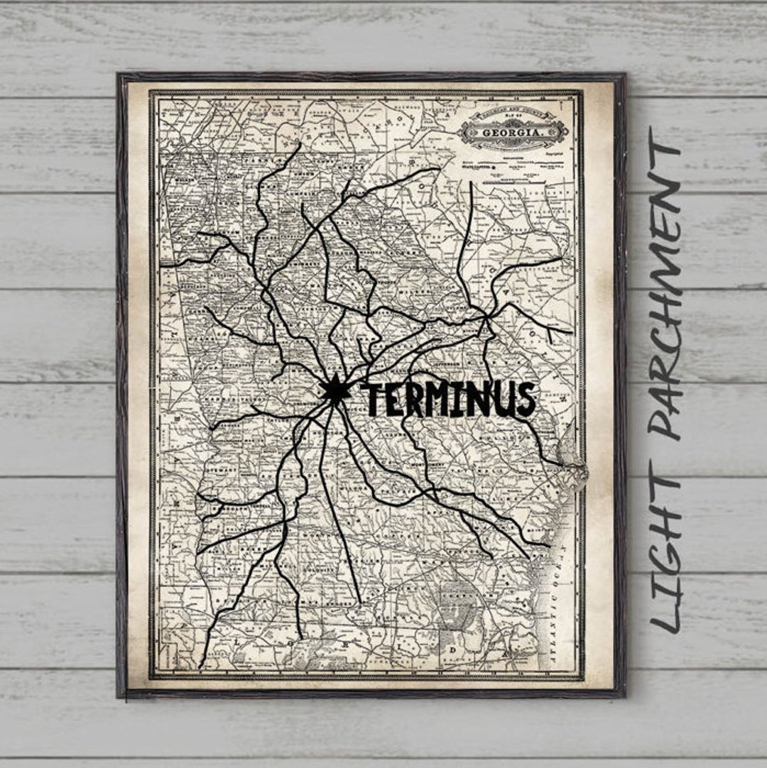 The Walking Dead Poster, Terminus Replica Map, Vintage Design,zombie ...