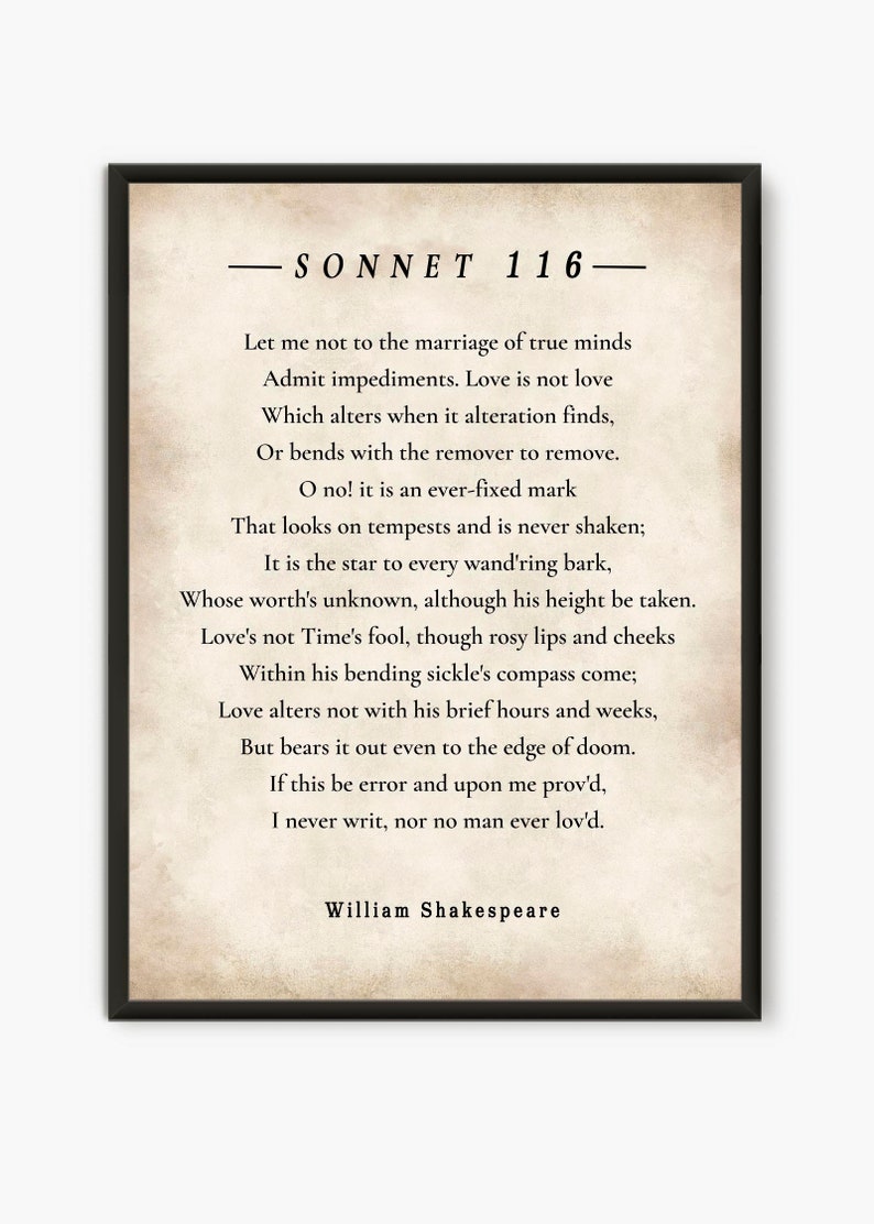 Sonnet 116 Shakespeare - Etsy