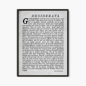 Desiderata Print, Desiderata Poem, Desiderata Poster, Poetry Wall Art ...