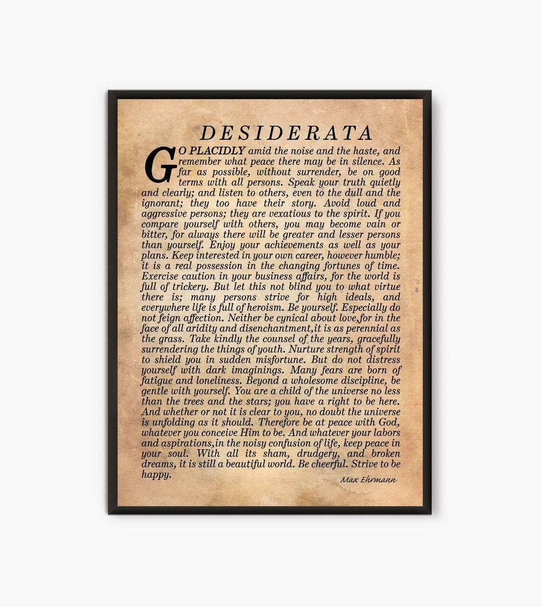 Desiderata Print, Desiderata Poem, Desiderata Poster, Poetry Wall Art ...