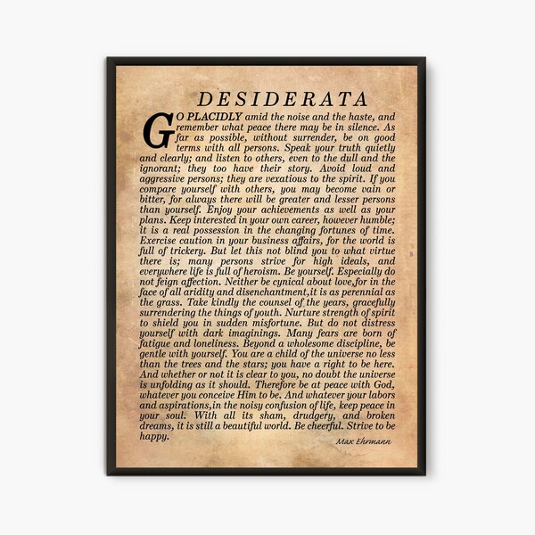 Desiderata - Etsy