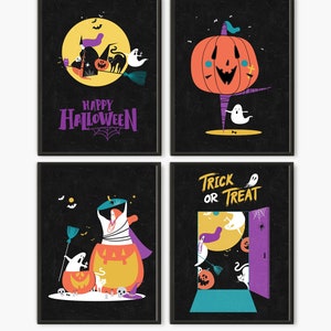 Halloween Party Poster for Kids Halloween Pumpkins Kids Room - Etsy