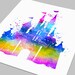 Disney Castle Watercolor, Disney Castle Print, Disney Gift, Disney Art ...