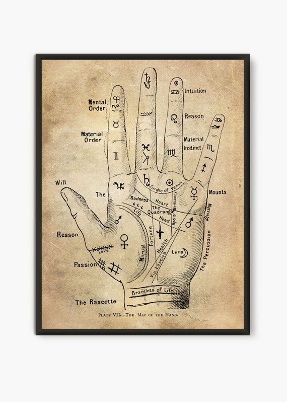 Prints Palmistry Poster Wall Art Print Wall Décor Home Décor etna.com.pe