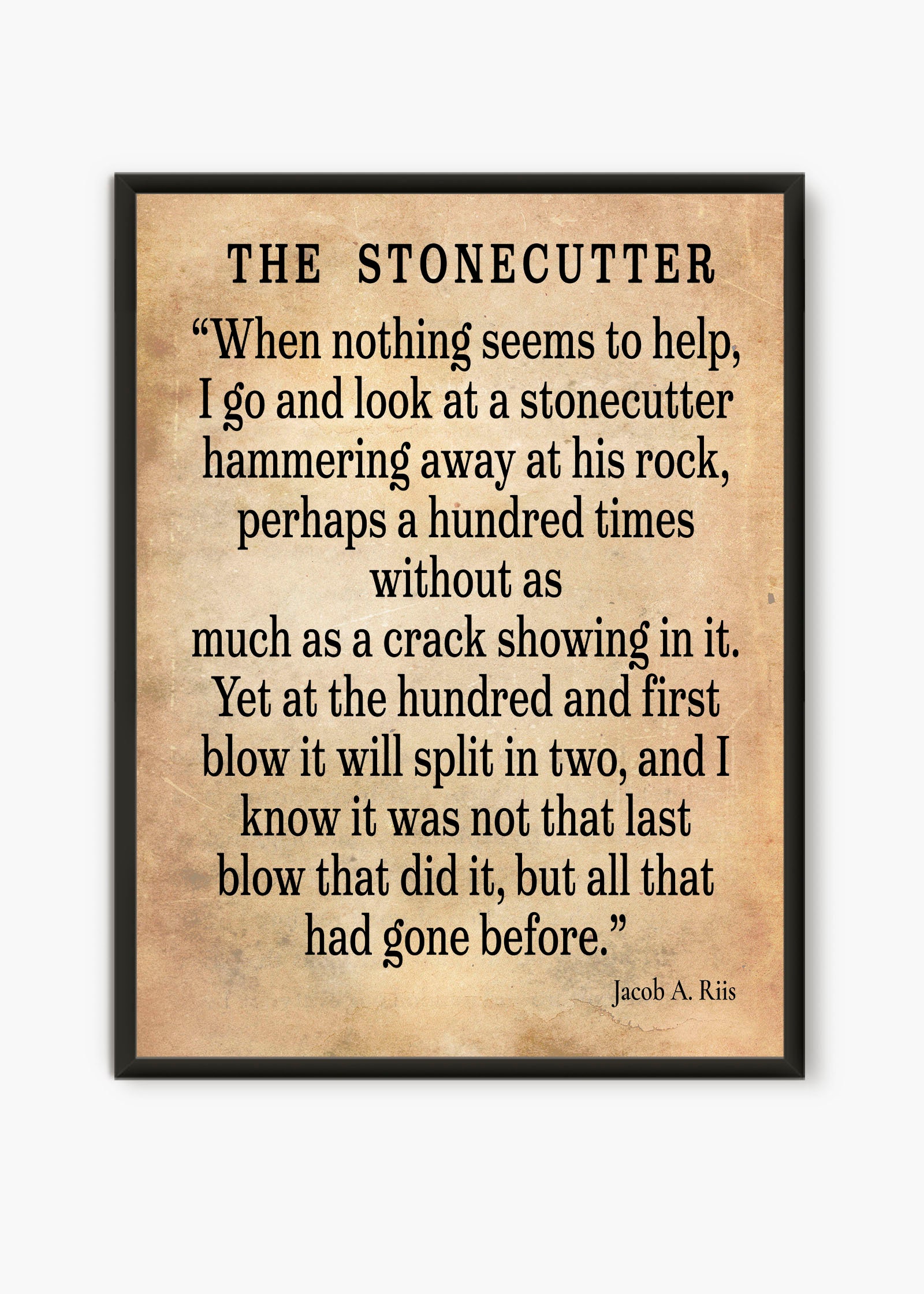The Stonecutter Jacob A. Riis Quote - Etsy UK