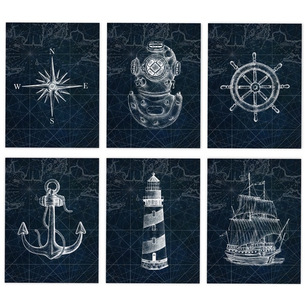 Nautical Map Art - Etsy