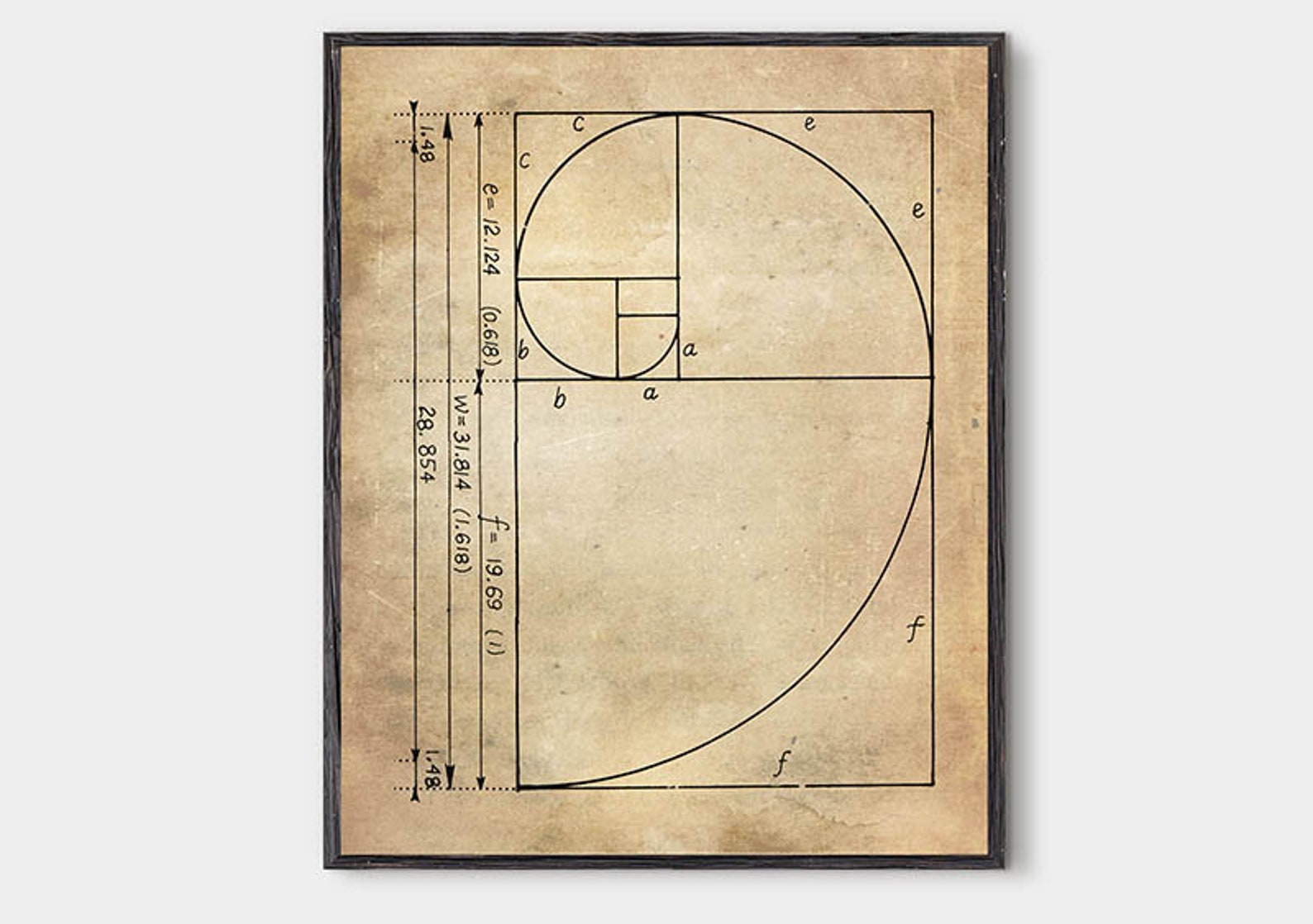 Fibonacci Spiral Golden Ratio Fibonacci Sequence - Etsy Australia