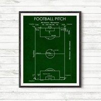 Football Pitch Red Print: Sports Wall Art - Etsy