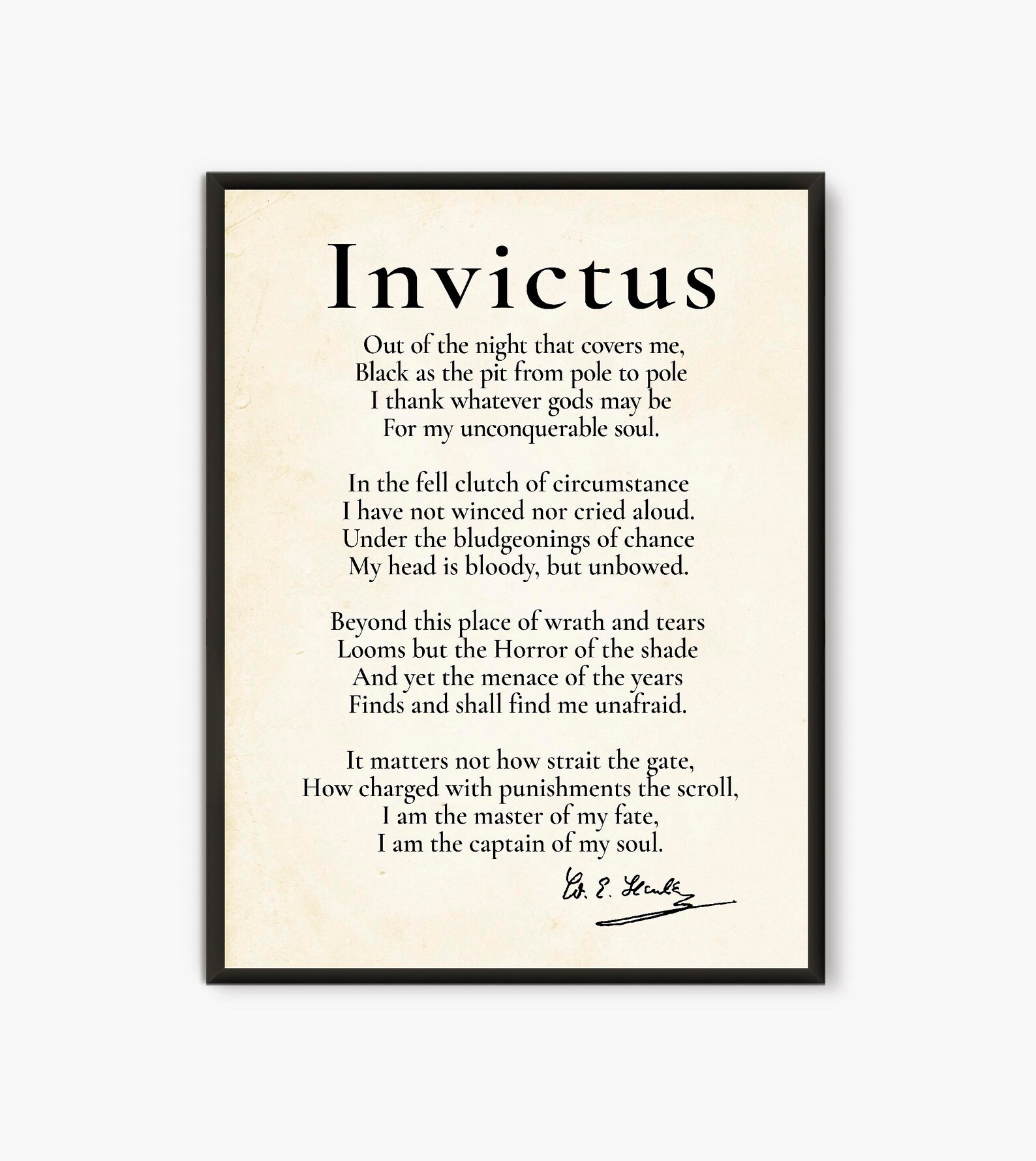 Invictus Poem - Etsy