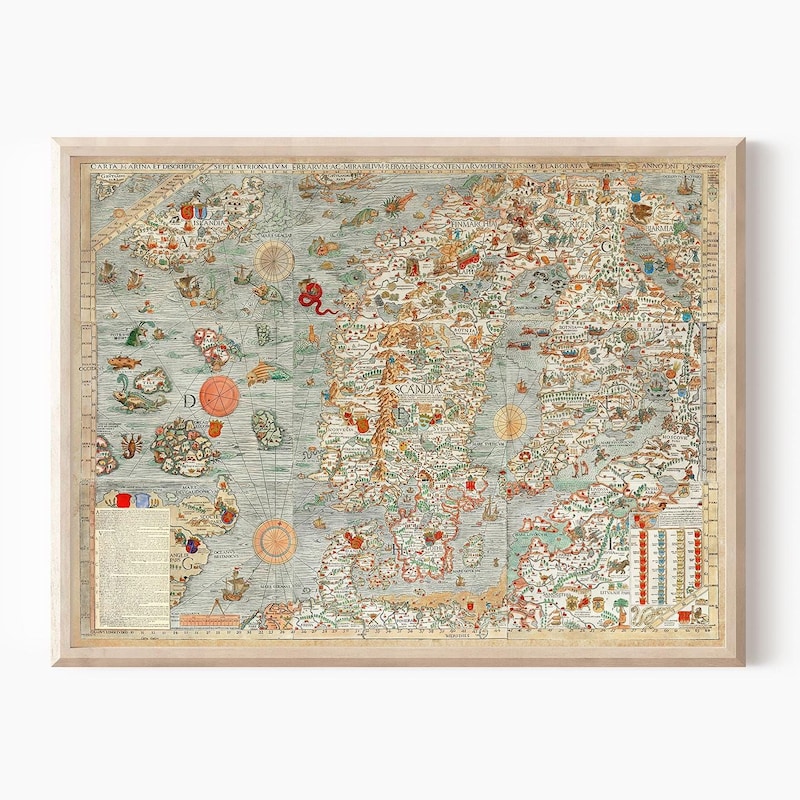 Scandinavia Map Wall Art - Etsy