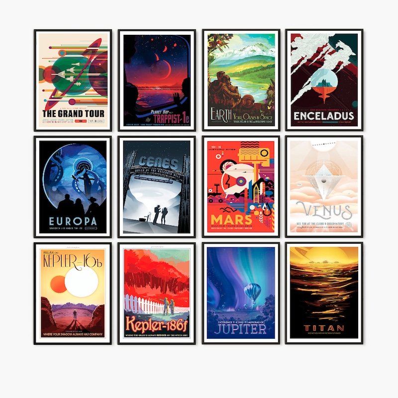 Retro Space Poster - Etsy