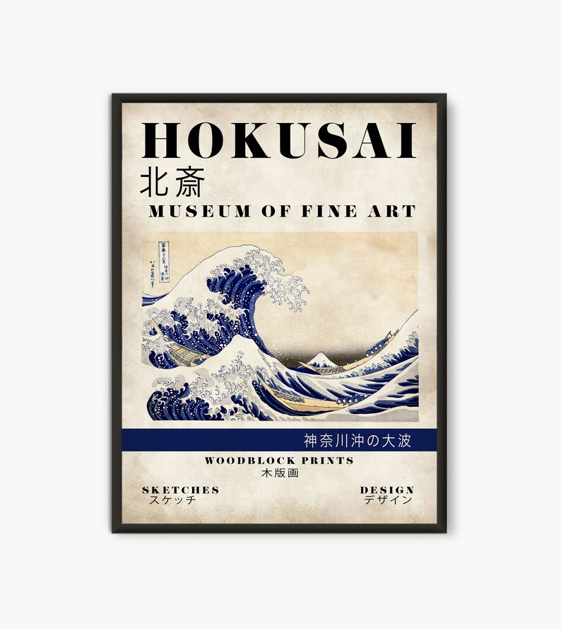 Hokusai the Great Wave Exhibition Poster Hokusai Japanese | Etsy