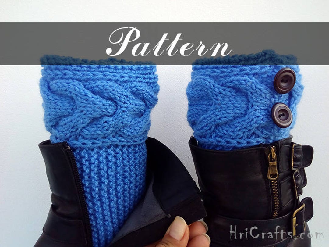 Knitting Pattern Cable Boot Cuffs Boot Toppers Instant Download Knit ...
