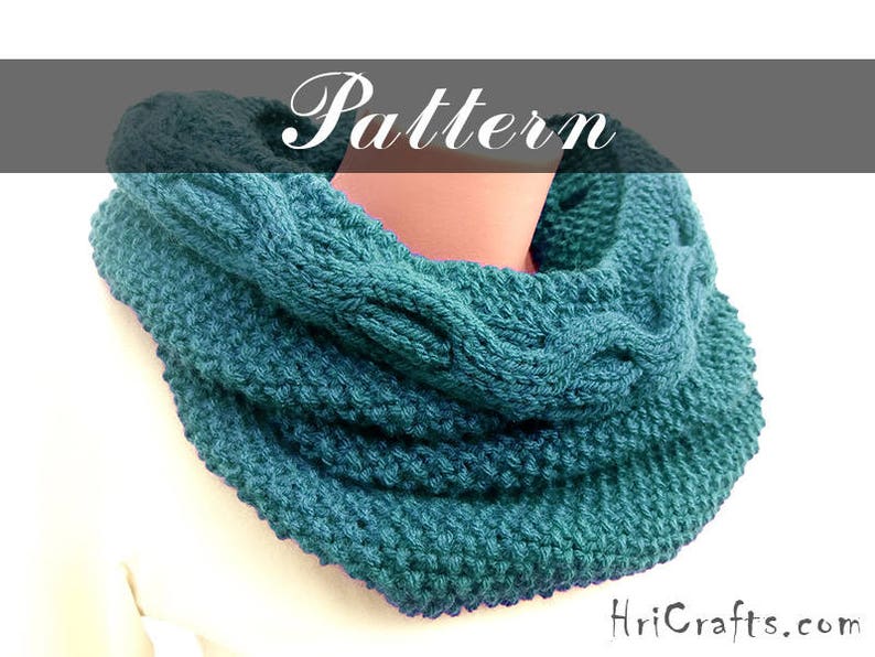 Knitting Pattern Scarf Infinity Scarf Shawl Instant Download Knit ...